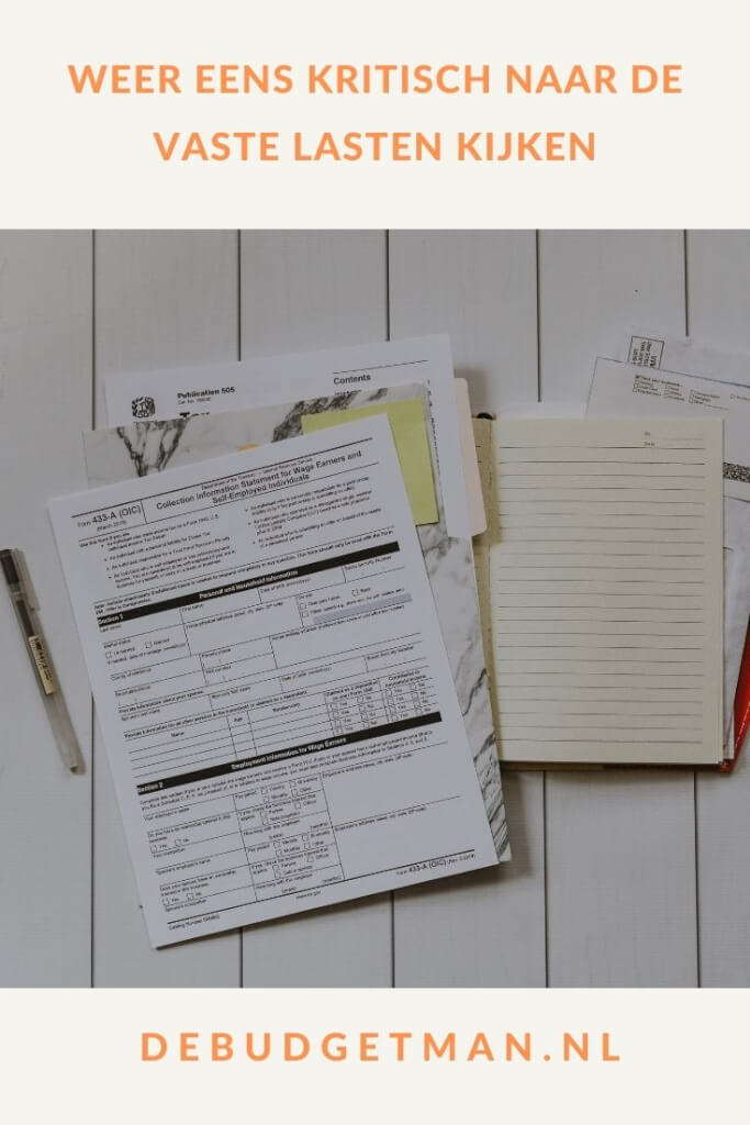 Weer eens kritisch naar de vaste lasten kijken - De Budgetman.nl